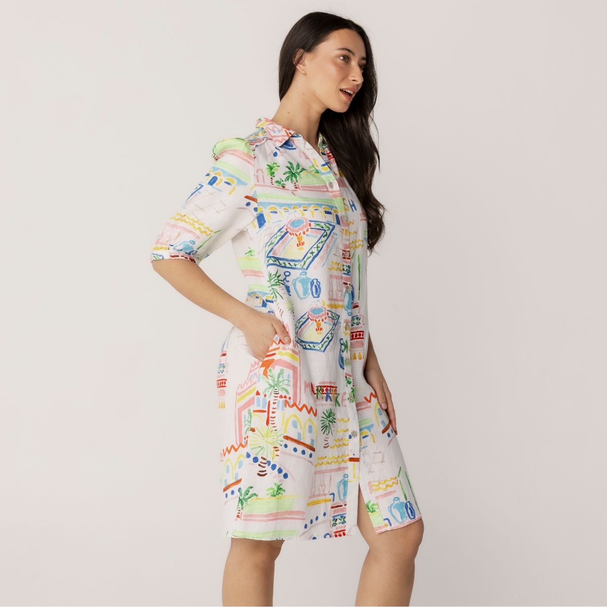 100% Linen Shirtmaker Dress – Creswick Wool